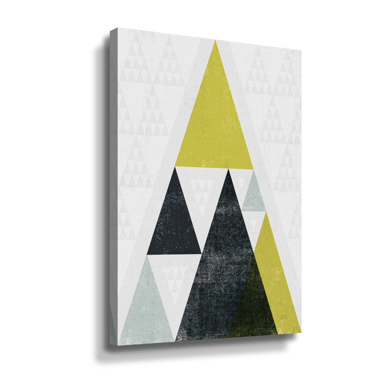Corrigan Studio® Mod Triangles III Yellow Black Gallery Wrapped Canvas - Wayfair Canada